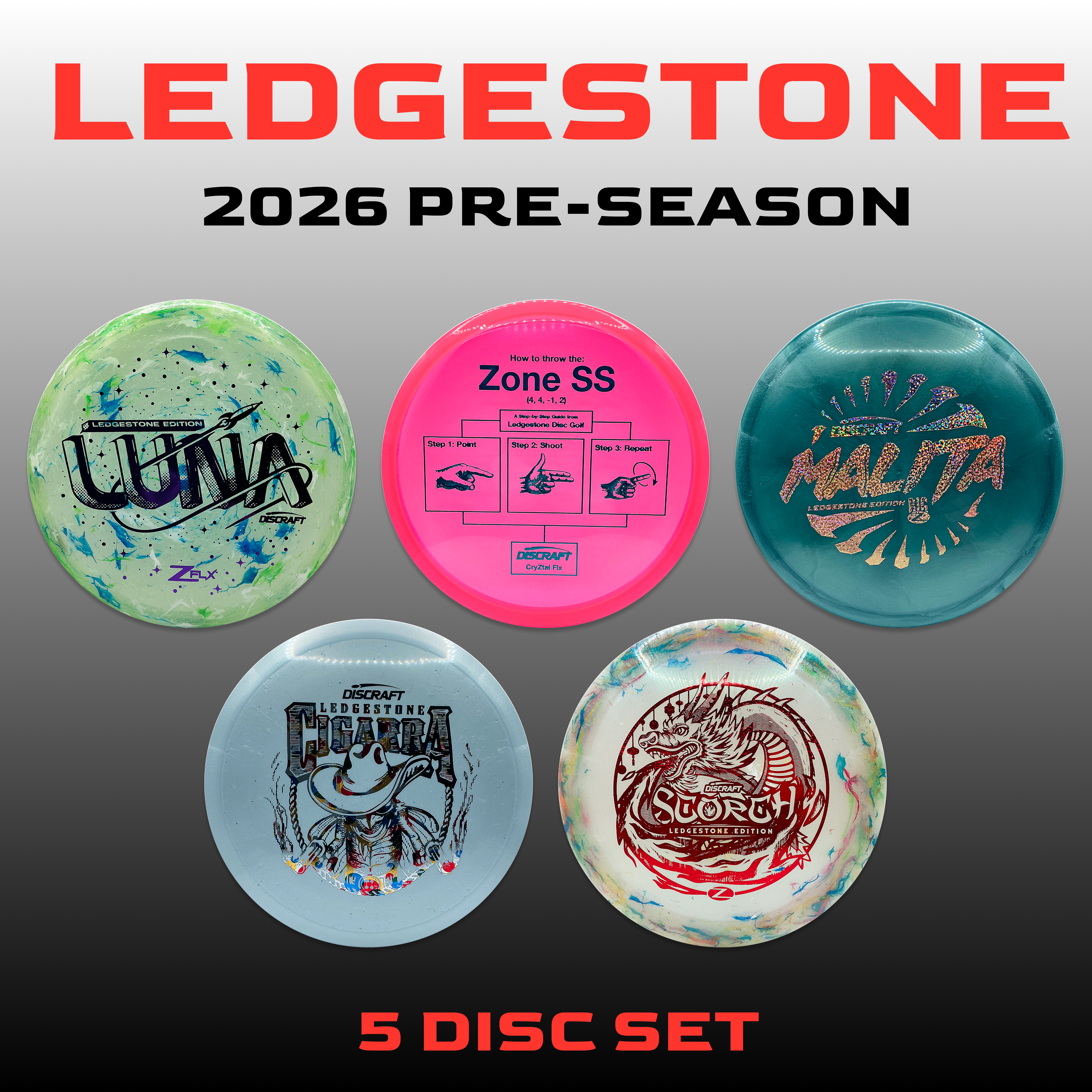 Discraft Ledgestone Pre-Season 2026 - Full Set (5 Discs) – Dolfin Discs